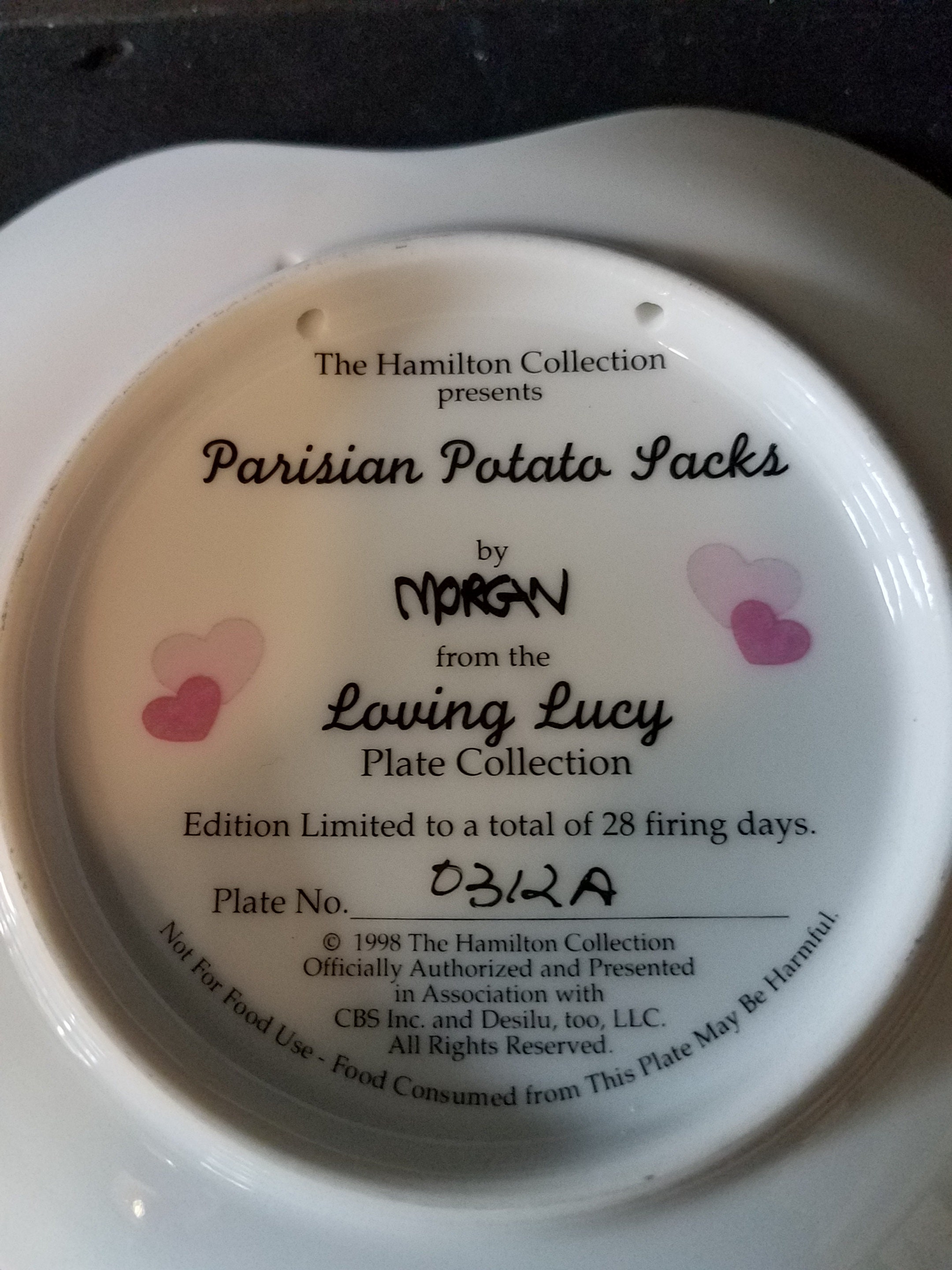 Parisian Potato Sacks I Love Lucy Plate