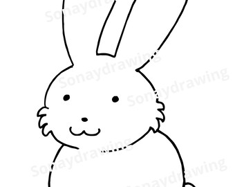 Cute Rabbit, Cartoon Rabbit, Stick Figure, Kids Animal Illustration-ai ...