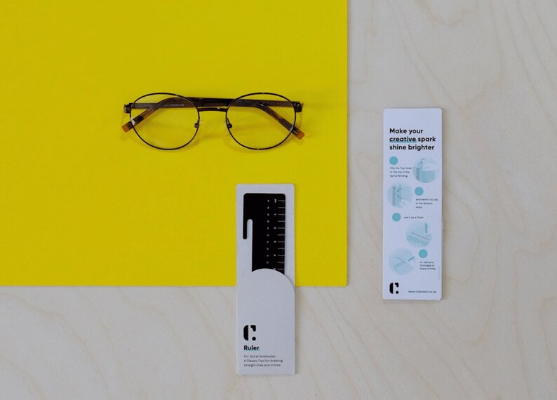 CLIPMATIC Multi-function Ruler Ruler, Compass, or Bookmark for Spiral ...