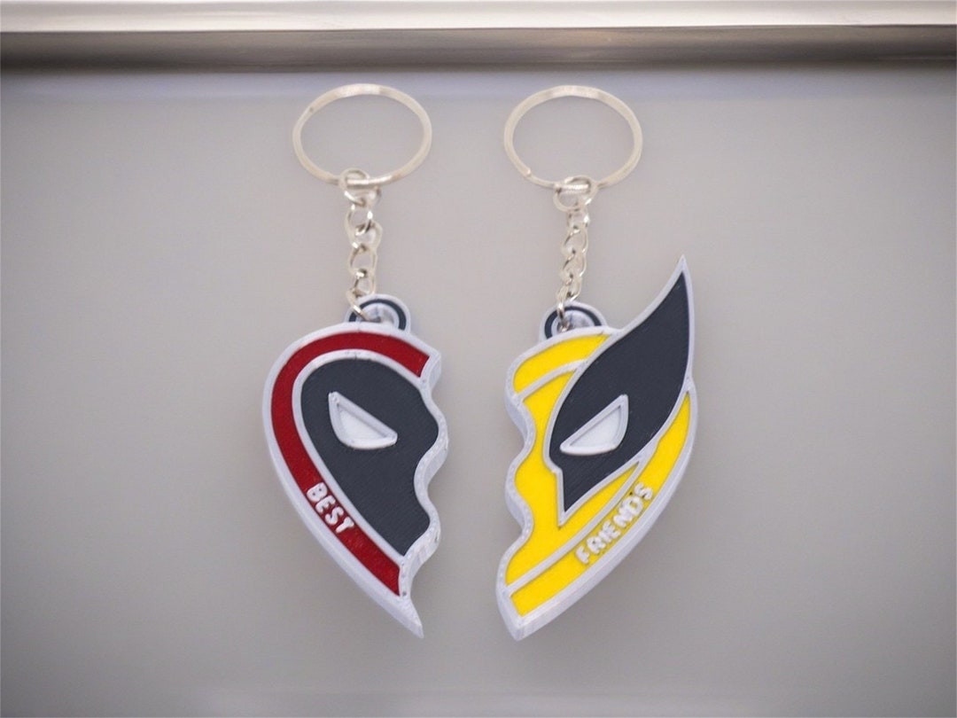 Magnetic Deadpool 3 Keychain 3D Printed Best Friends Keychain Necklace ...