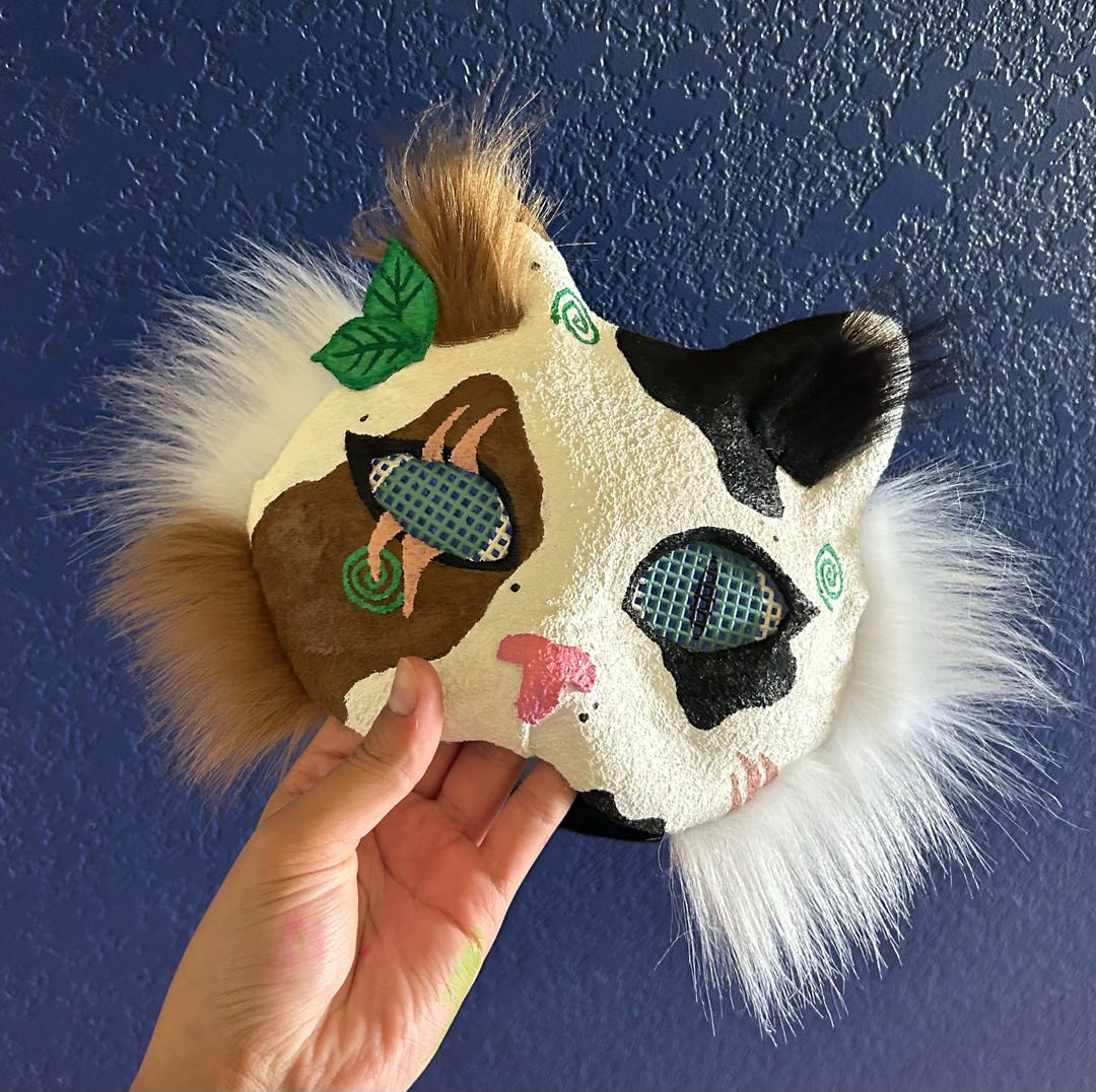 Handmade Calico Cat Therian, Halloween, Cosplay, Furry Mask - Etsy