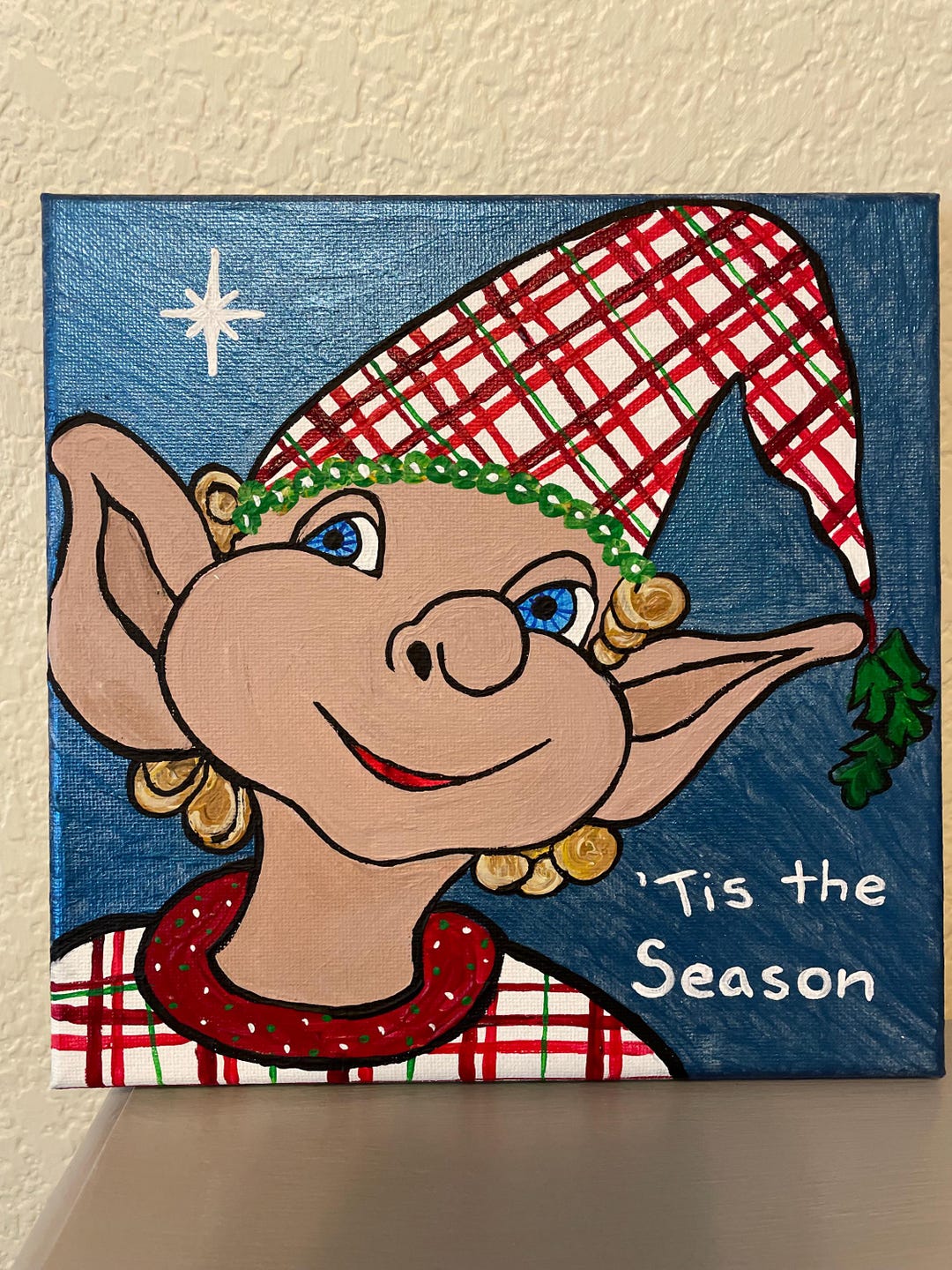 Christmas Elf Painting: 'tis the Season - Etsy