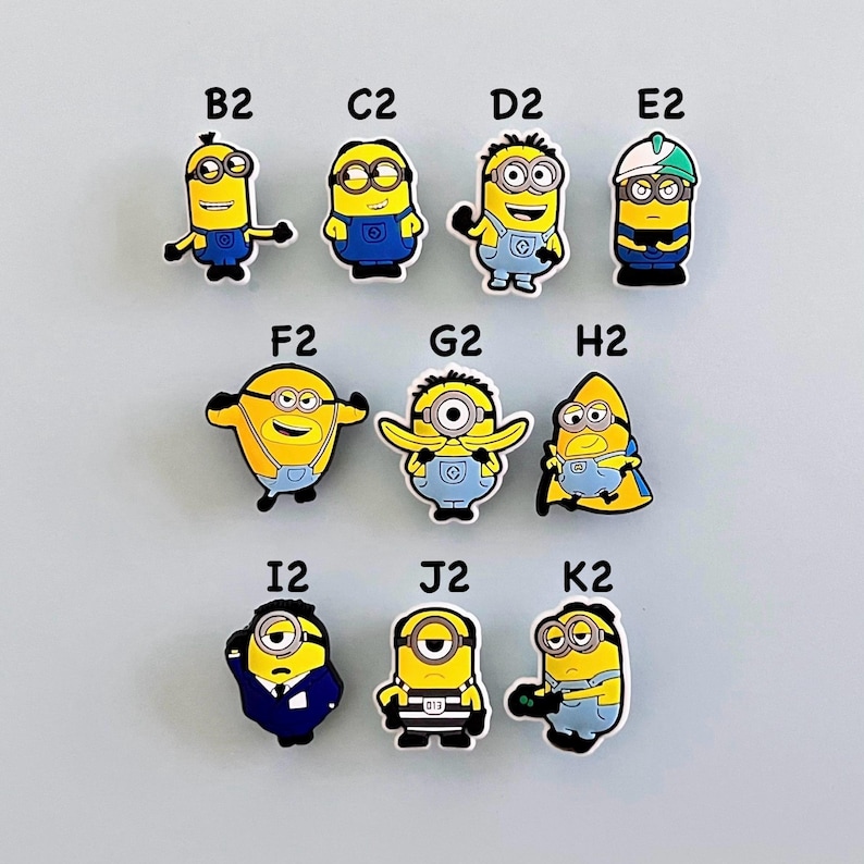 Minion Shoe Charms / Cute Banana Sidekick Shoe Charms / Shoe Charms for ...