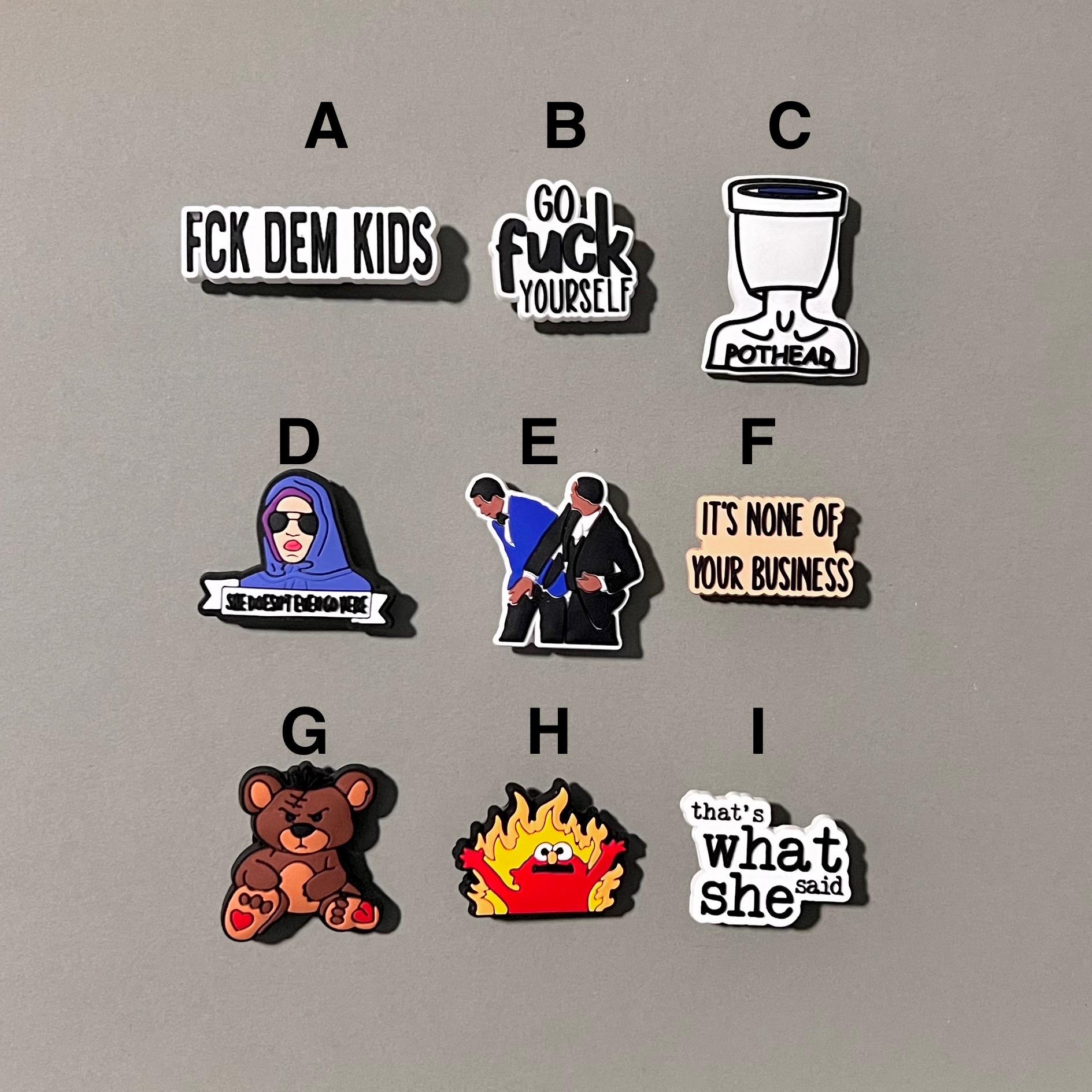 Funny Meme F Dem Kids Clog Charms - Shrek Frog Turtle Taco Cartoon ...