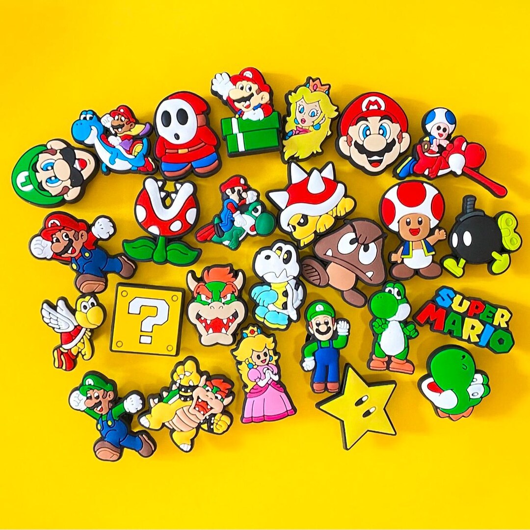 Super Mario Shoe Charms / Luigi and Princess Peach Shoe Charms / Shoe ...