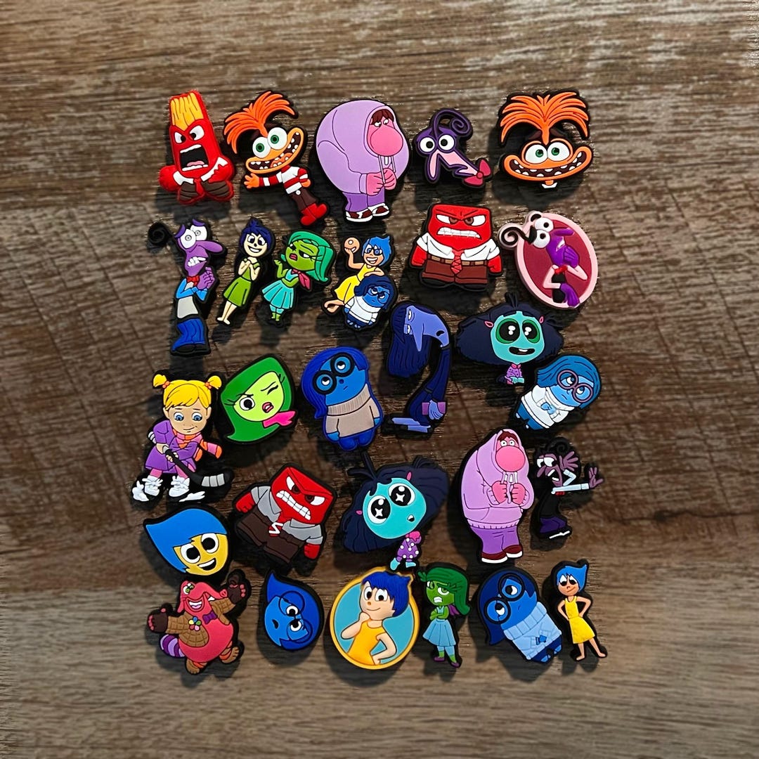 Inside Out Shoe Charms / Emotions Sadness Joy Anger Disgust Disney ...