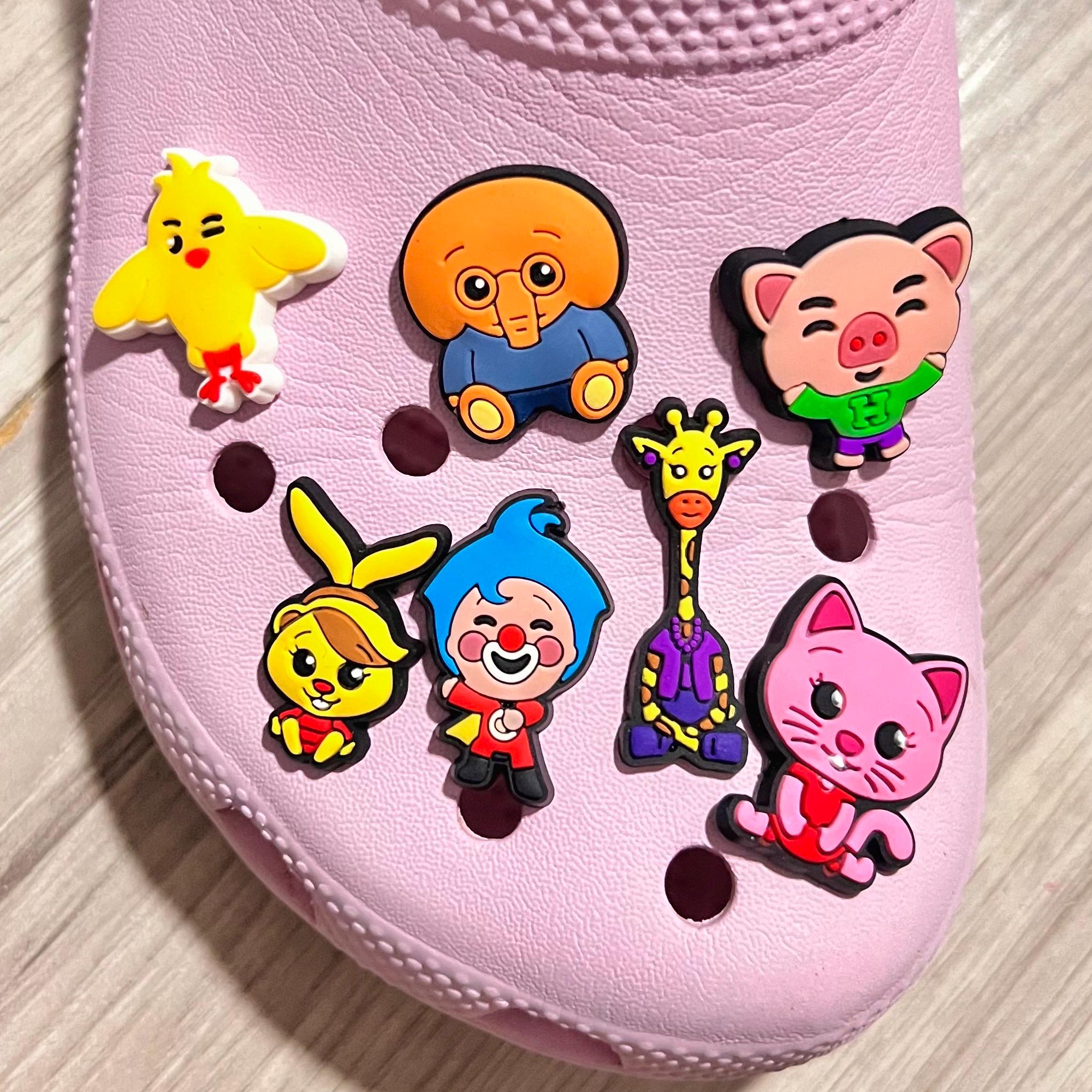 SET OF 7 Plim Clown Superhero TV Show Clog Charms Singing Latin Argentine Cartoon Animation Shoe ...