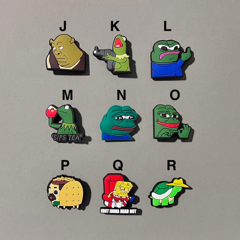 Funny Meme F Dem Kids Clog Charms - Shrek Frog Turtle Taco Cartoon ...