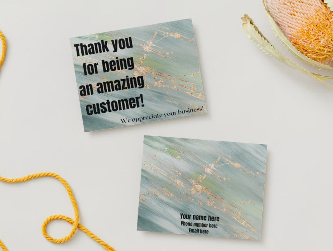 Thank You Customer Cards for Small Business | Editable Canva Insert ...