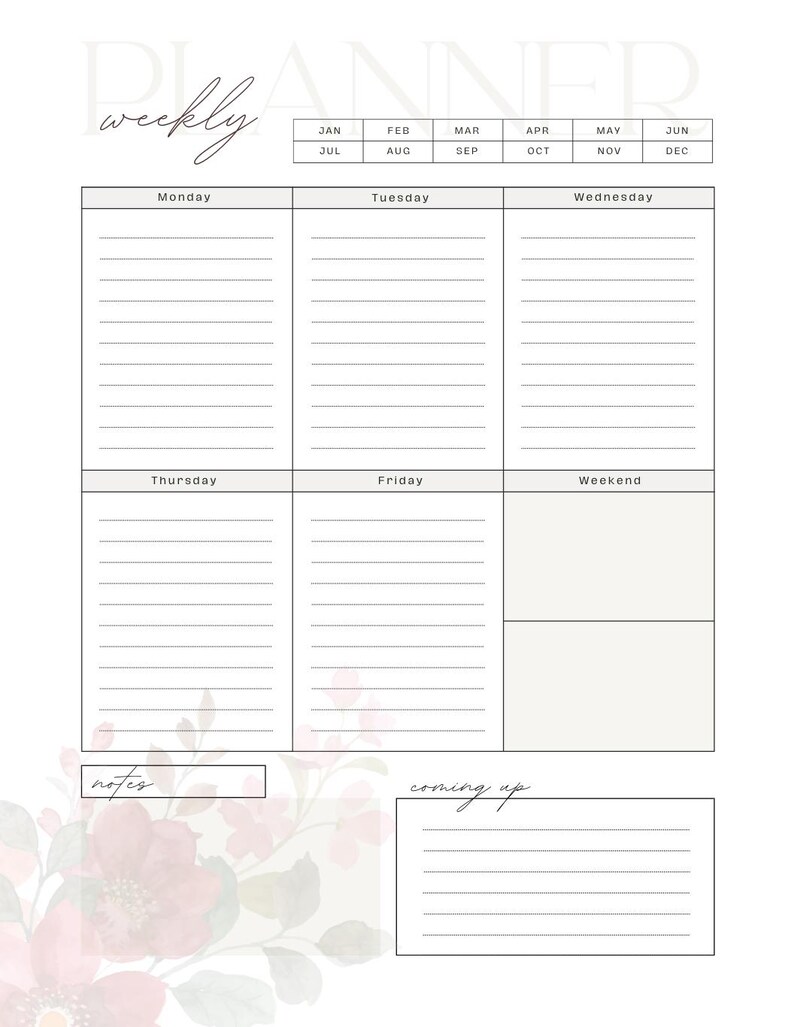 Bright Floral Printable Planner - Instant Download - Etsy