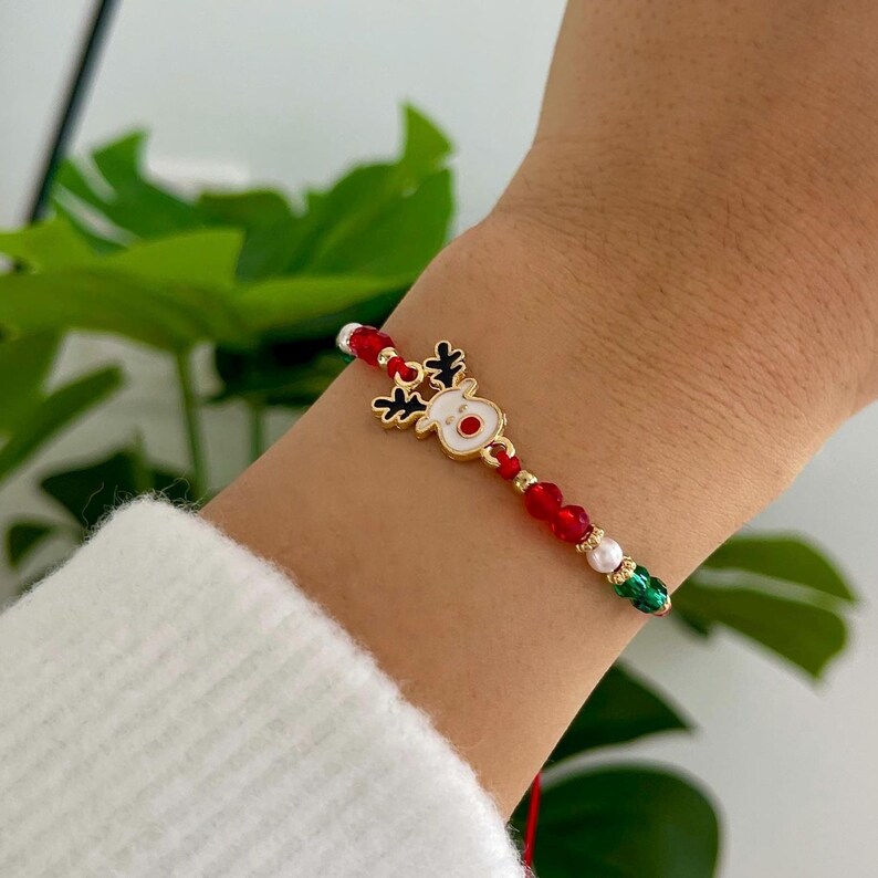 Santa Bracelet, Christmas Tree Charm, Christmas Gift, Festive Bracelet ...