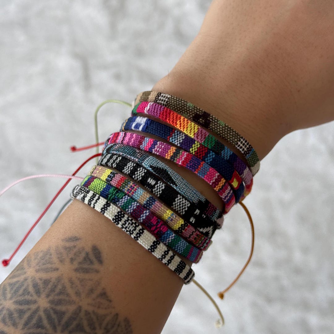 Boho Surfer Bracelet: Waterproof Woven Cotton Anklet - Etsy