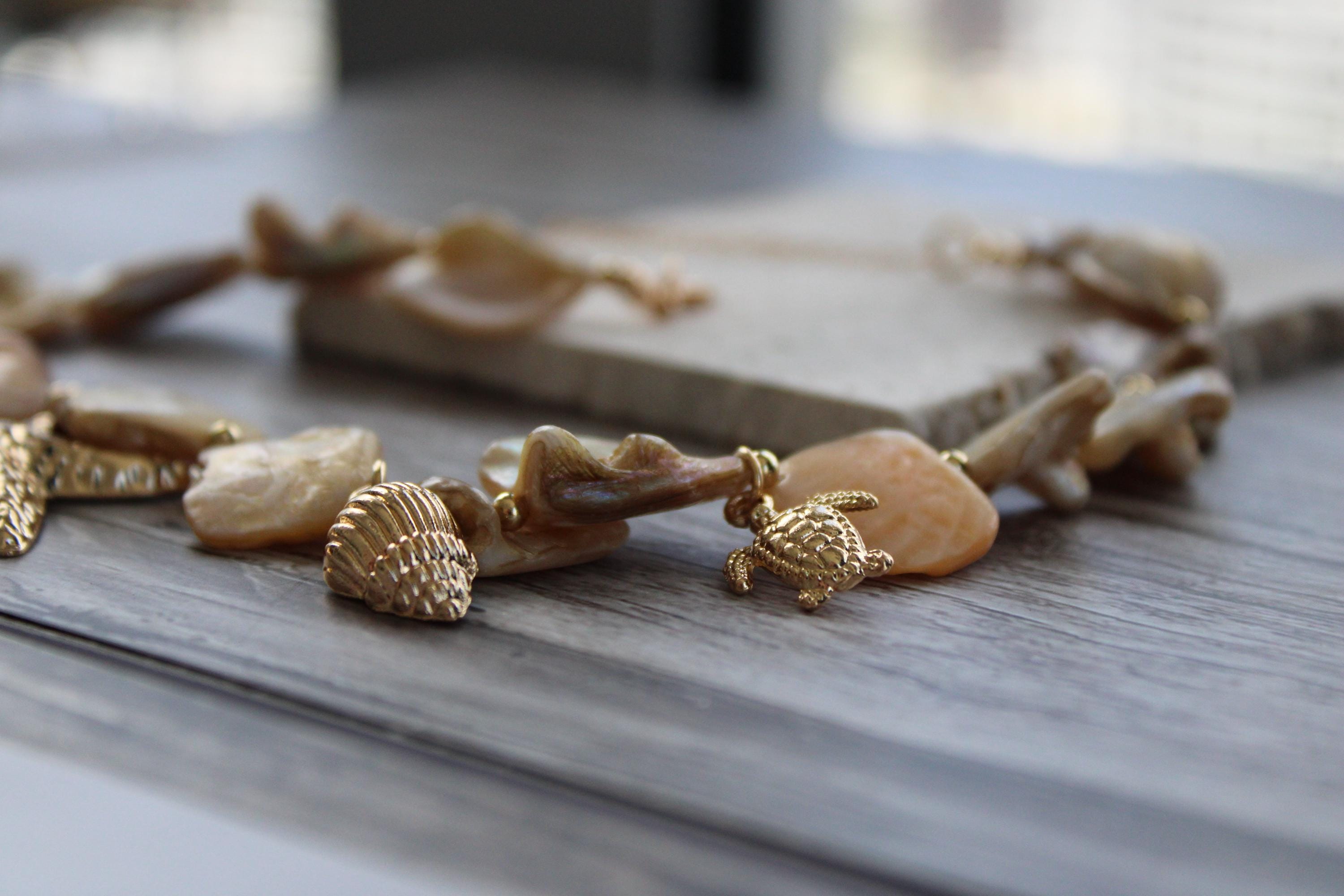 Shell Necklace, Irregular Large Shell Necklace, Chunky Asymmetrical ...