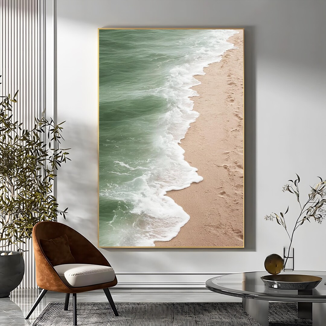 Textured Beachscape Oil Painting on Canvas: Coastal Seascape Art - Etsy