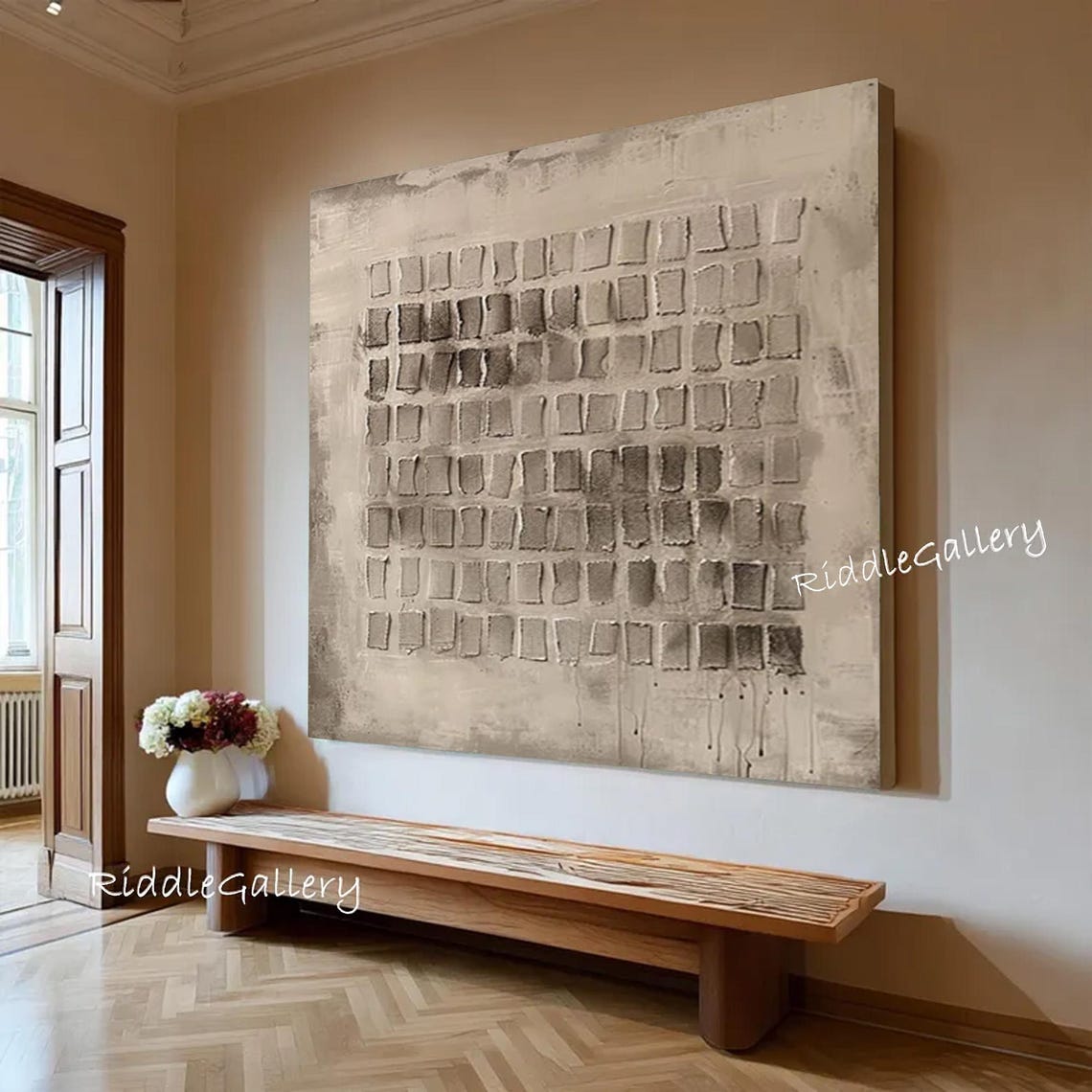 Beige Textured Abstract Painting – Minimalist Neutral Wall Art ...
