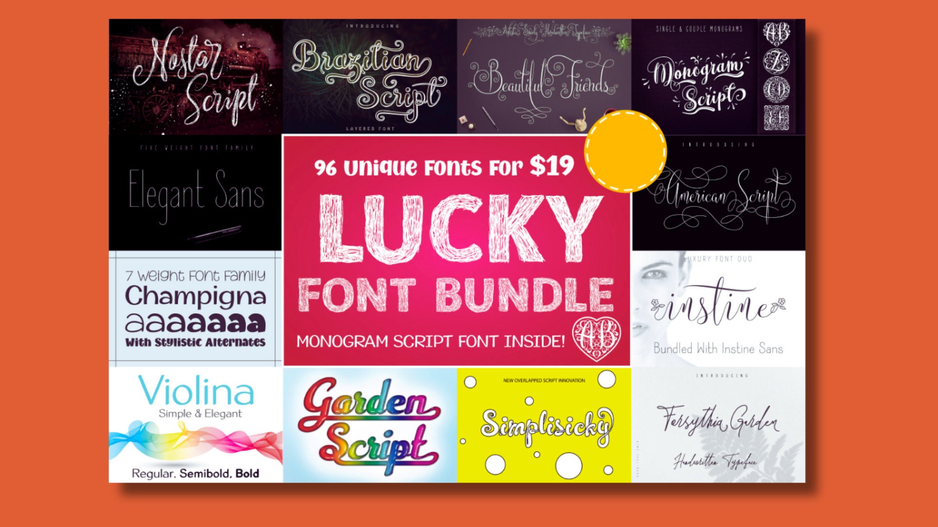 Lucky Font Bundle Vintage Canva Fonts Cricut Silhouette Design Space ...