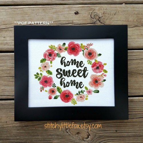 Welcome Home Cross Stitch Pattern Modern Counted Xstitch - Etsy