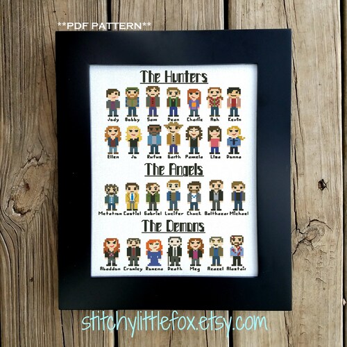 Supernatural Inspired Cross Stitch Pattern PDF Instant - Etsy