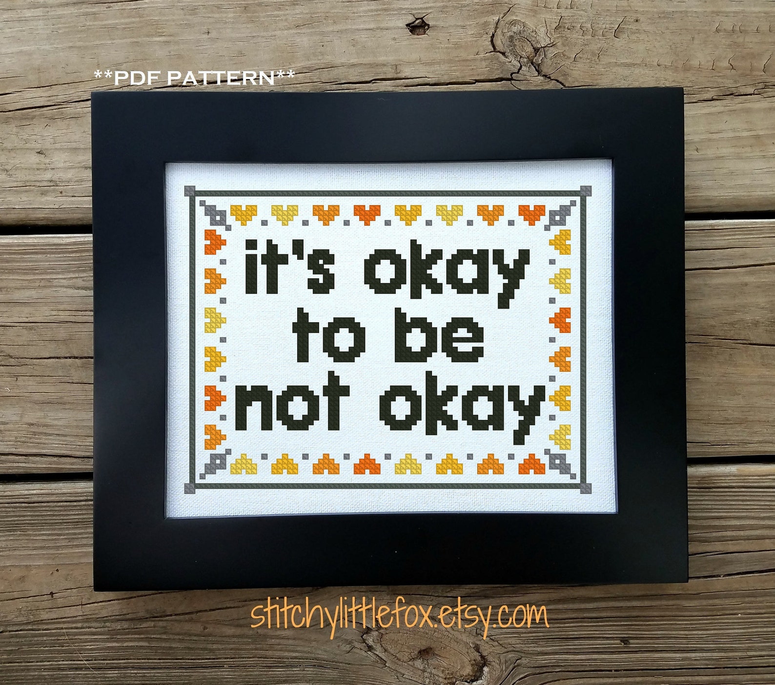 It's Okay to Be Not Okay Cross Stitch Pattern Anxiety | Etsy