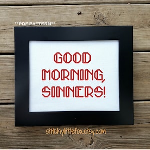 Good Morning Sinners Small Cross Stitch Pattern Easy Cross - Etsy Canada