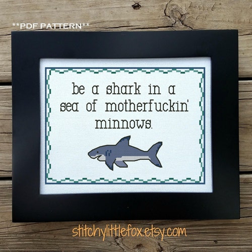 Biting Booth Shark Cross Stitch Pattern PDF - Etsy