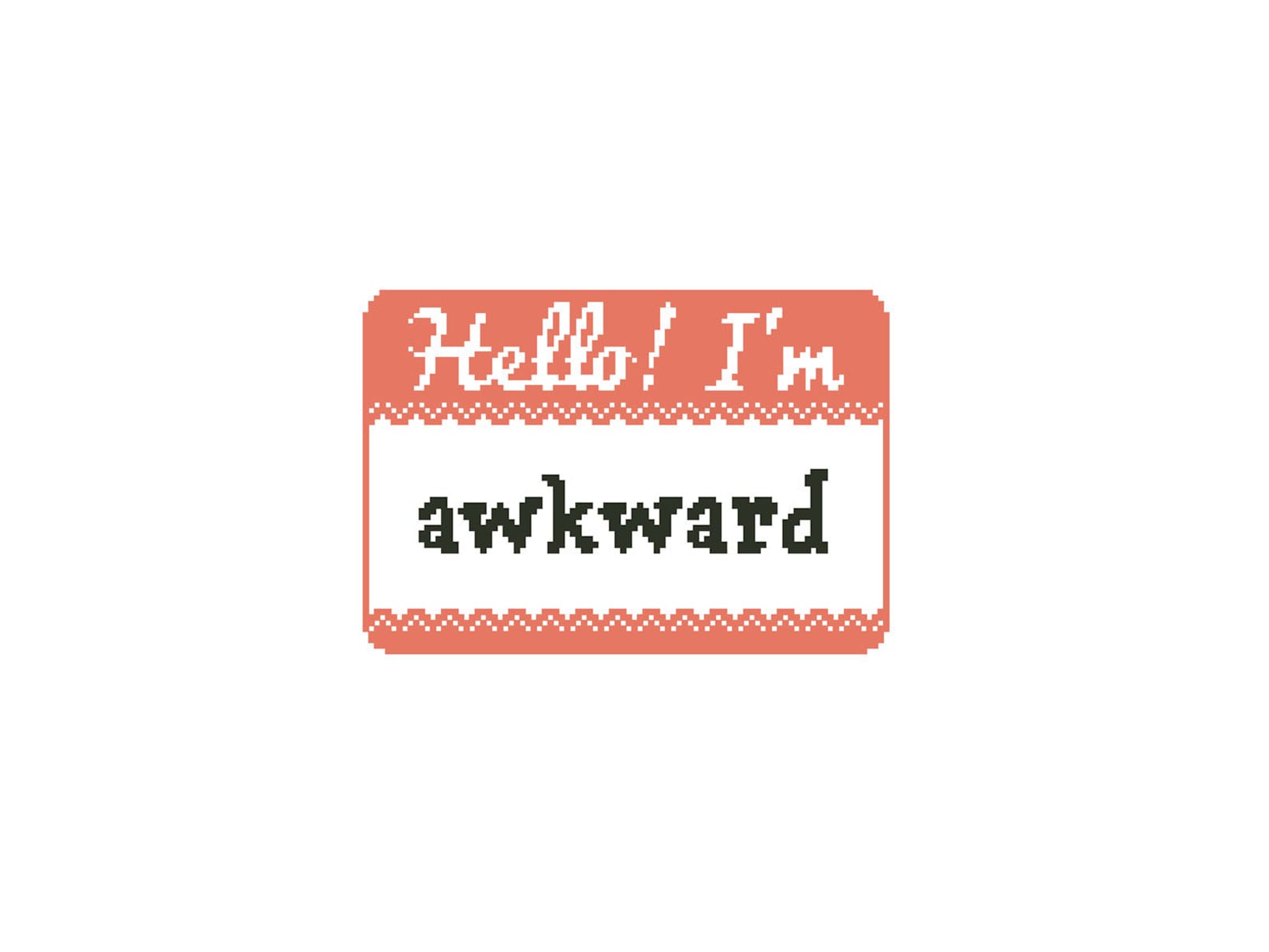 Hello I'm Awkward Cross Stitch Design Funny Cross Stitch - Etsy