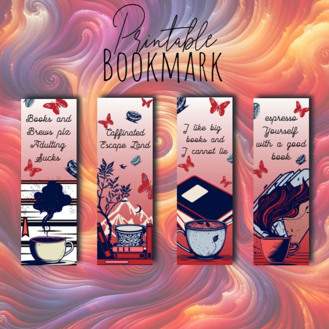Stacked Books Printable Bookmarks for Book Lovers. Expresso Yourself ...