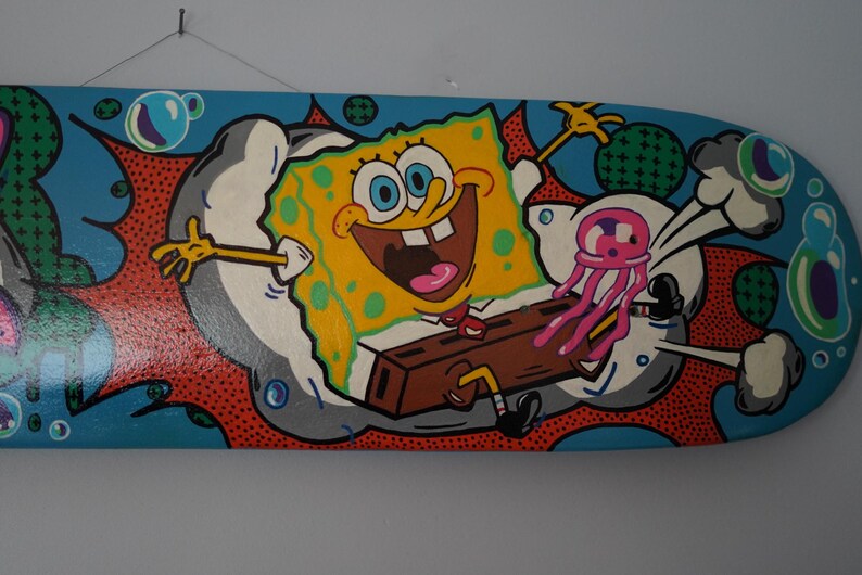 Spongebob Squarepants Painting, Custom Skateboard, Unique Piece. Posca ...