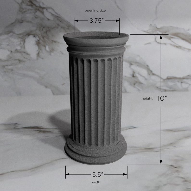 Roman Column Vase With Marble Stone Texture – Classic Roman Style ...