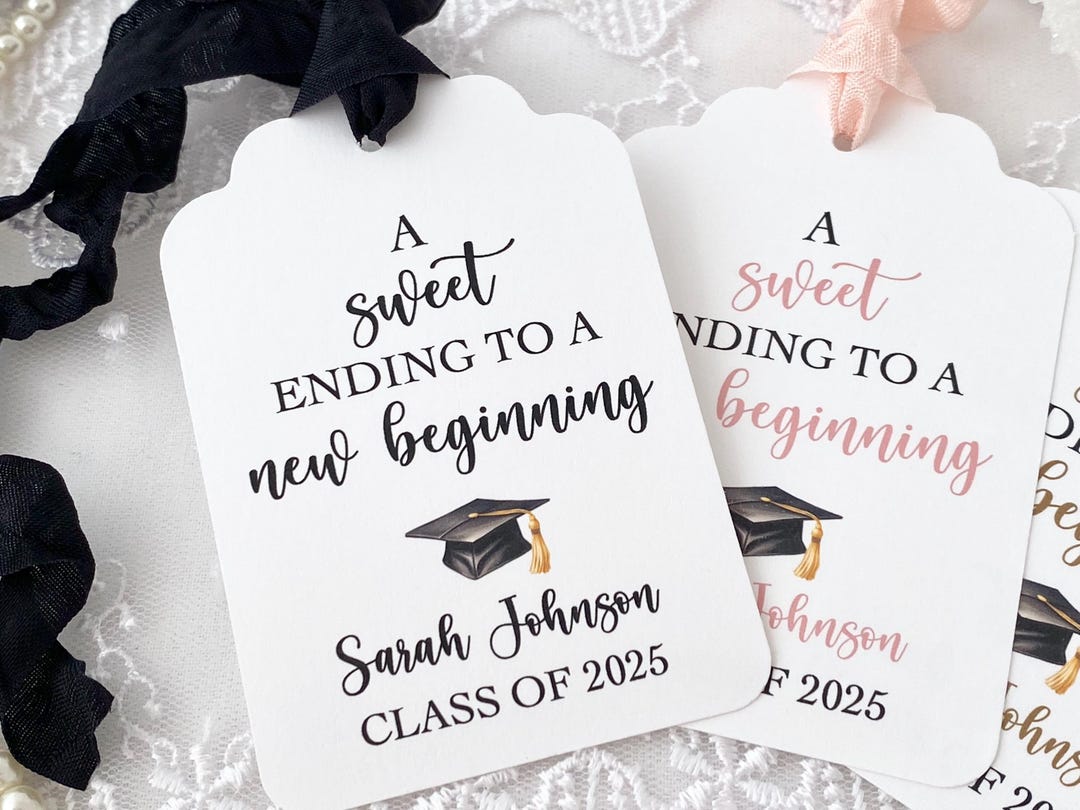 Printed Graduation Favor Gift Tags, Personalized Graduation Party Tags ...