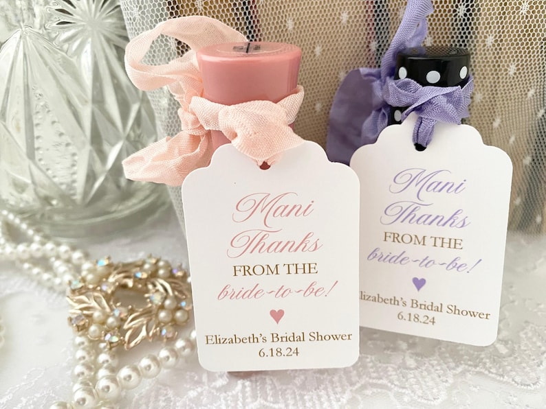 Mani Thanks Favor Tags: Bridal Shower Nail Polish Gift Tags - Etsy