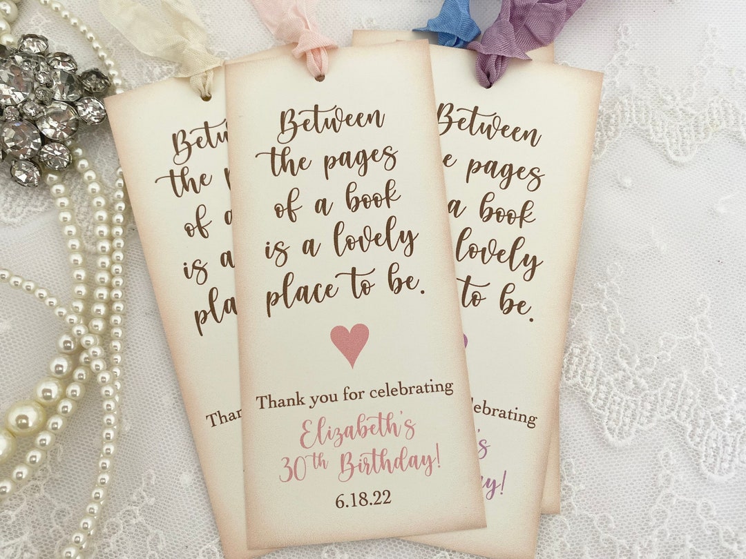 Happy Birthday Bookmark Favors Guest Gifts, 18th, 20th, 30th, 40th ...