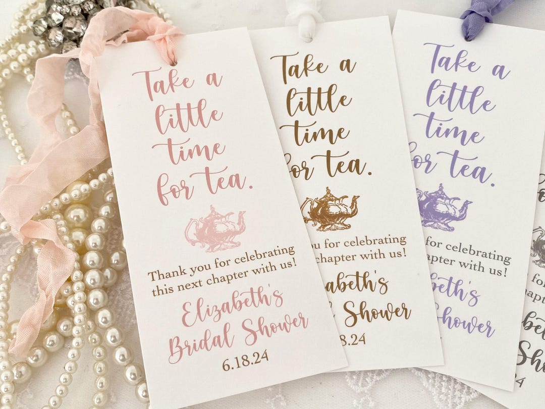 Tea Party Bookmark Favors: Personalized Bridal Shower Gifts - Etsy