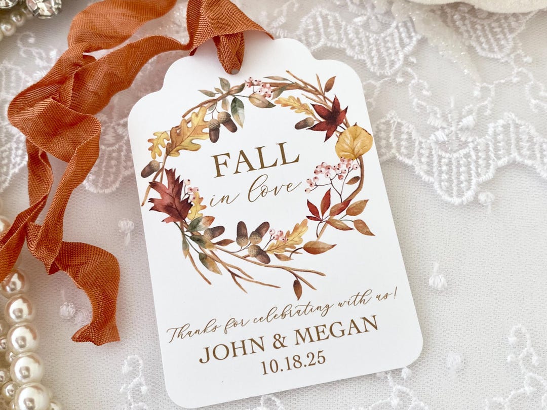 Fall Wedding Favor Tags: Personalized Autumn Gift Labels - Etsy