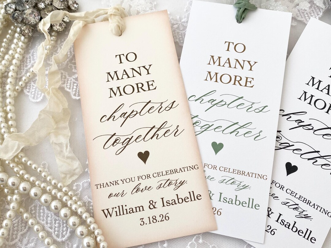 Personalized Wedding Favors, Wedding Bookmarks, Bridal Shower Bookmark ...