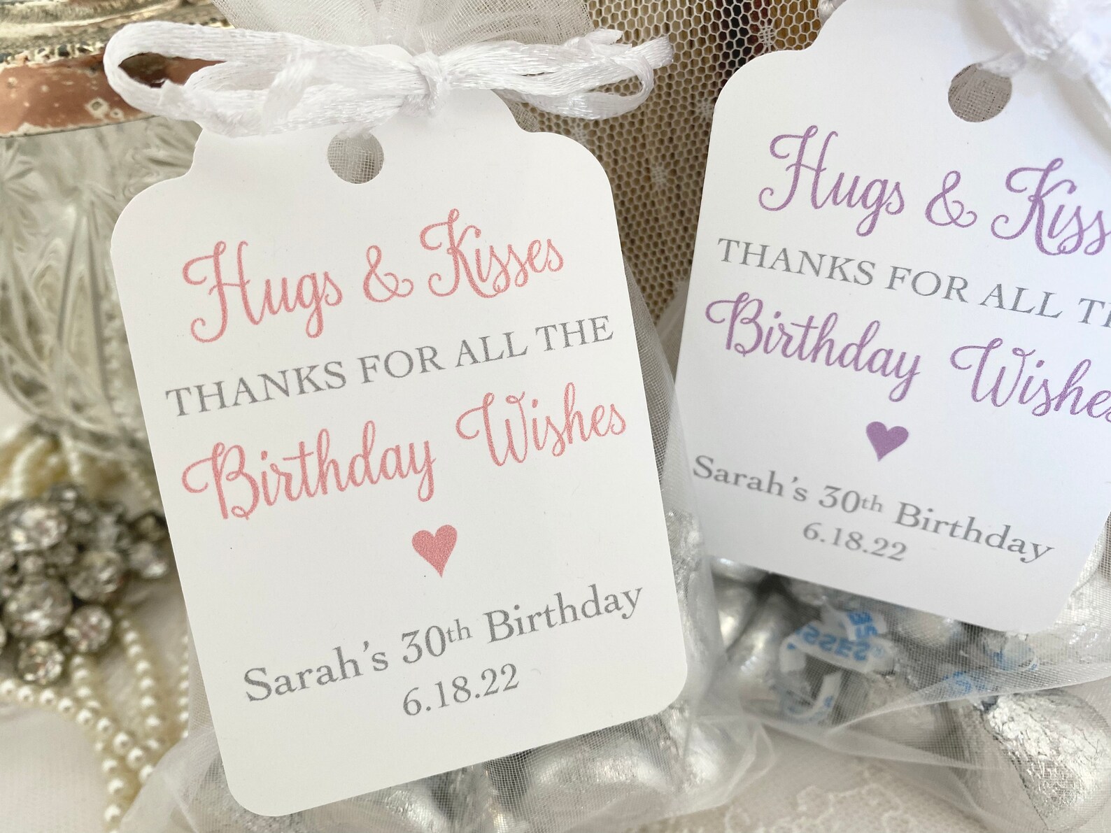Hugs and Kisses Happy Birthday Wishes Candy Bags Hershey Kiss - Etsy