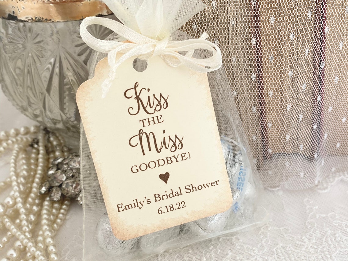 Kiss the Miss Goodbye Favor Bags Bridal Shower Hershey Kiss - Etsy