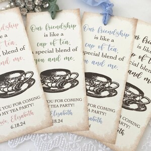 Friendship Tea Party Favors Bookmarks Tea Cup Bookmark - Etsy