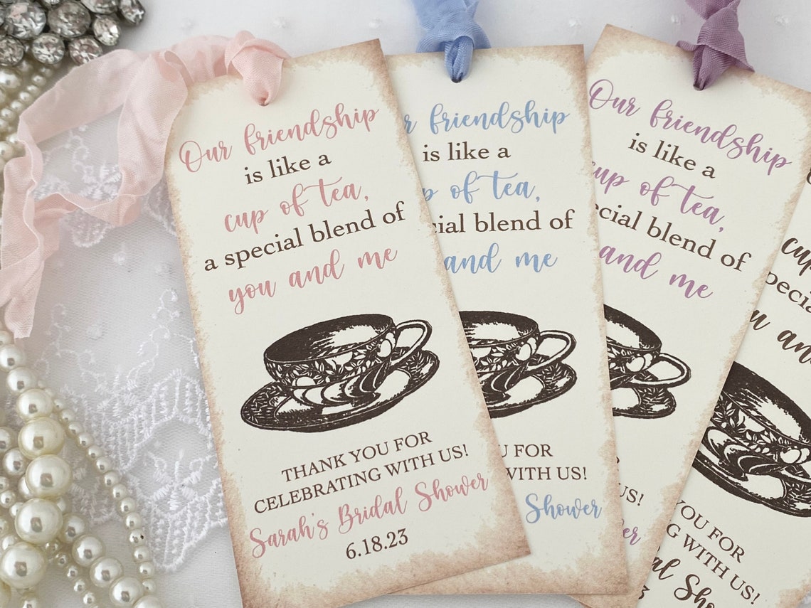 Friendship Tea Party Favors Bookmarks Tea Cup Bookmark - Etsy