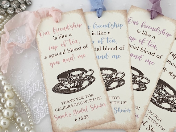 Friendship Tea Party Favors Bookmarks Tea Cup Bookmark - Etsy