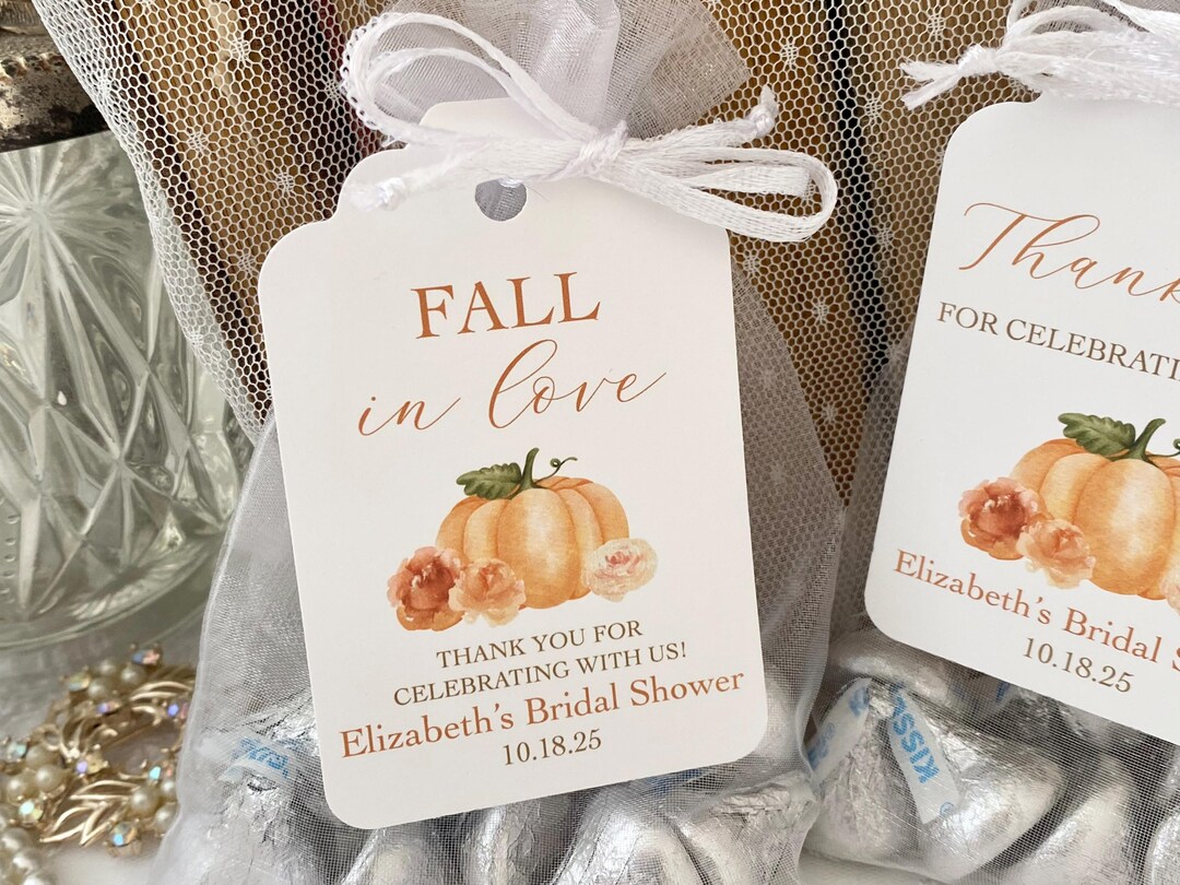 Fall in Love Bridal Shower Favor Bags, Fall Autumn Bridal Shower Favor ...