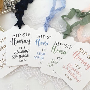 Sip Sip Hooray Birthday Tags Happy Birthday Wine Champagne - Etsy