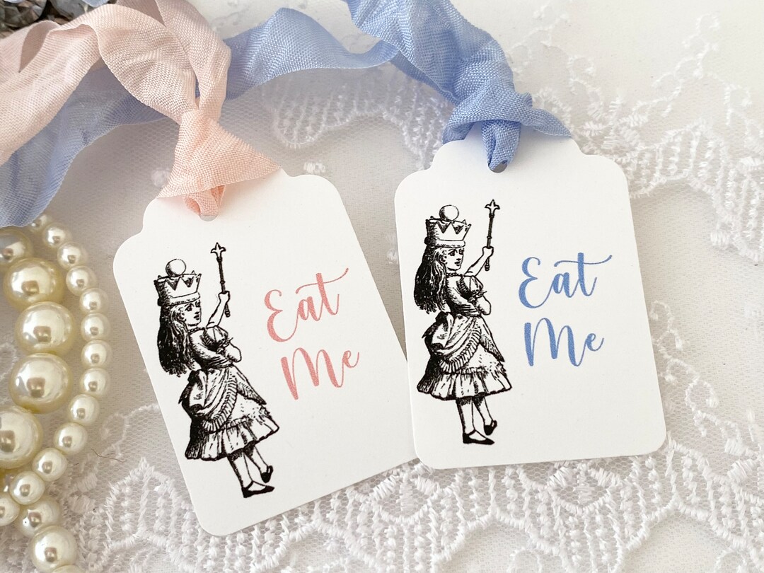 Printed Eat Me Favor Tags Eat Me Party Tags Alice in - Etsy