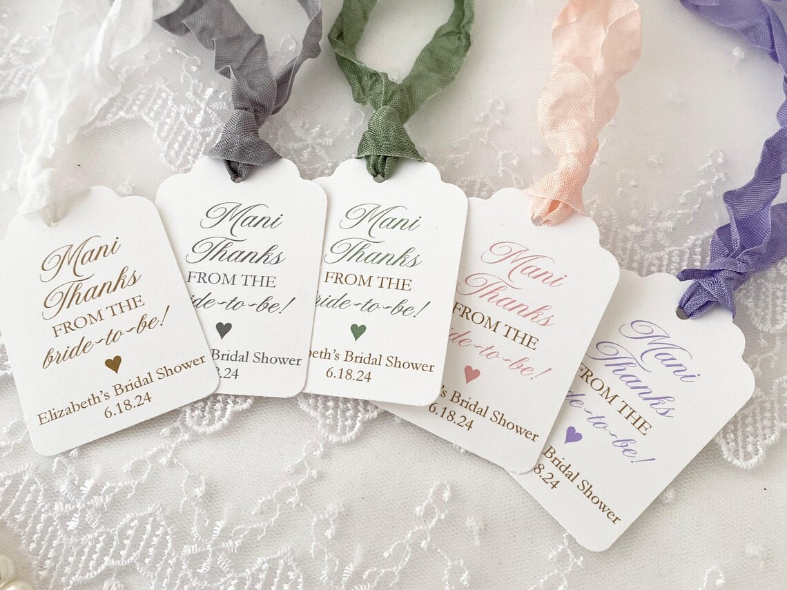 Mani Thanks Favor Tags: Bridal Shower Nail Polish Gift Tags - Etsy