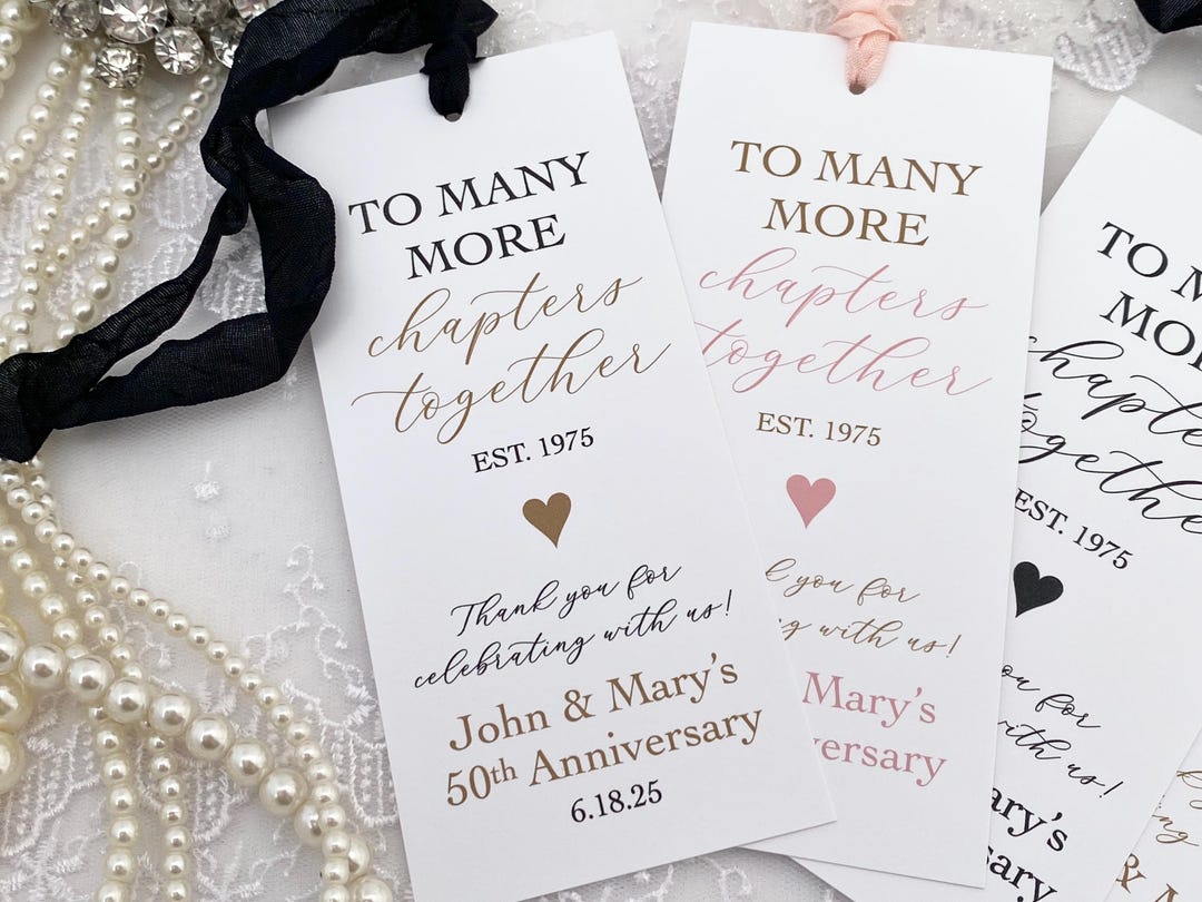 Personalized Wedding Anniversary Bookmarks, Wedding Anniversary Party ...