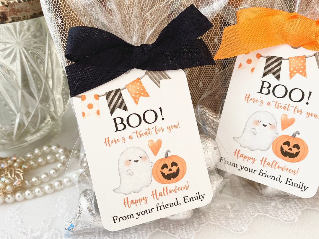 Boo Halloween Favor Candy Treat Bags for Kids School Classroom, Trick ...