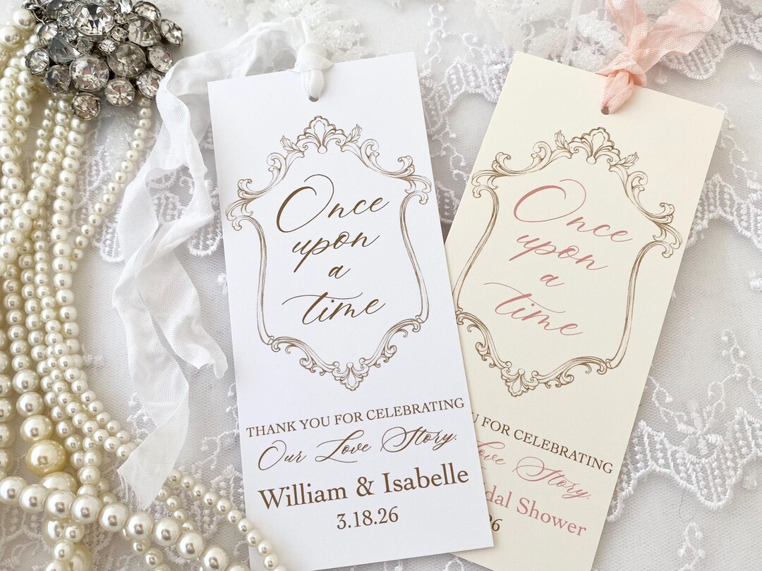 Once Upon a Time Wedding Bookmarks: Fairytale Bridal Favors - Etsy