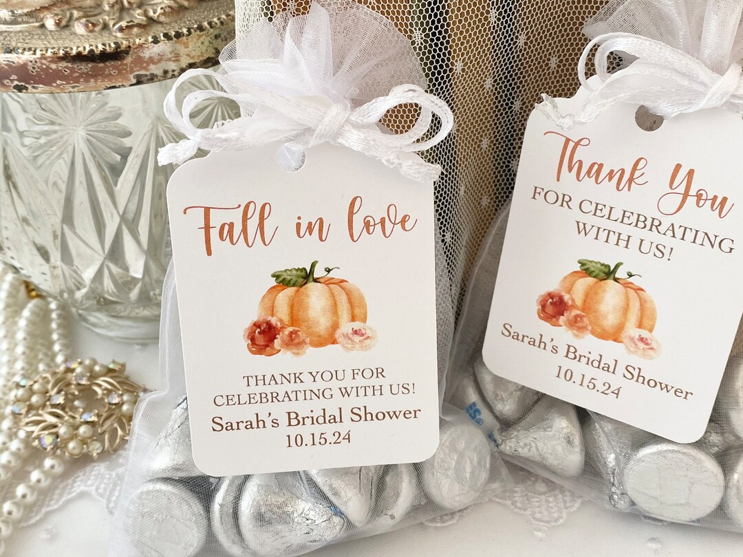 Fall in Love Bridal Shower Favor Bags, Fall Autumn Bridal Shower Favor ...