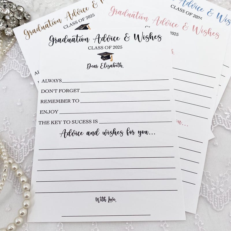 Graduation Advice Cards - Etsy