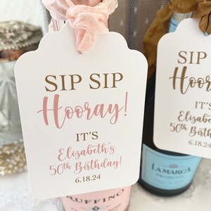 Sip Sip Hooray Birthday Tags Happy Birthday Wine Champagne - Etsy